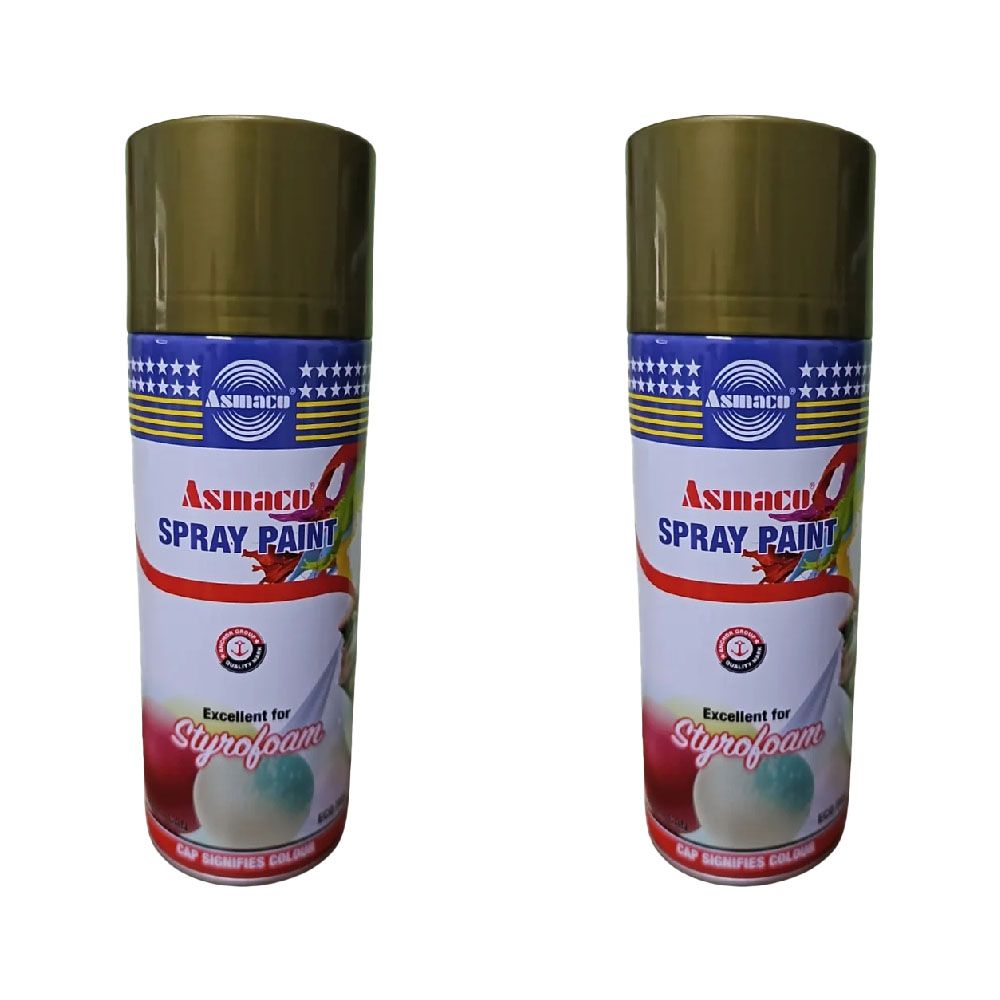 Buy Asmaco Styro Foam Spray Paints - Gold - 400 Ml - Set of 02 Online ...