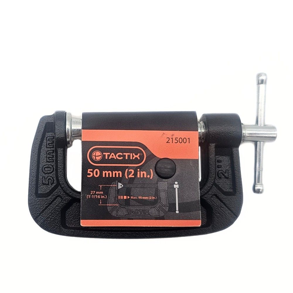 Buy Tactix C-Clamp 2 Inch (50mm), Heavy-Duty Cast-Iron Body, Industrial ...