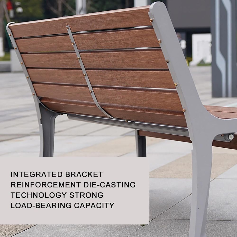Buy Modern Outdoor Park Bench with Corrosion Resistant Metal Frame ...