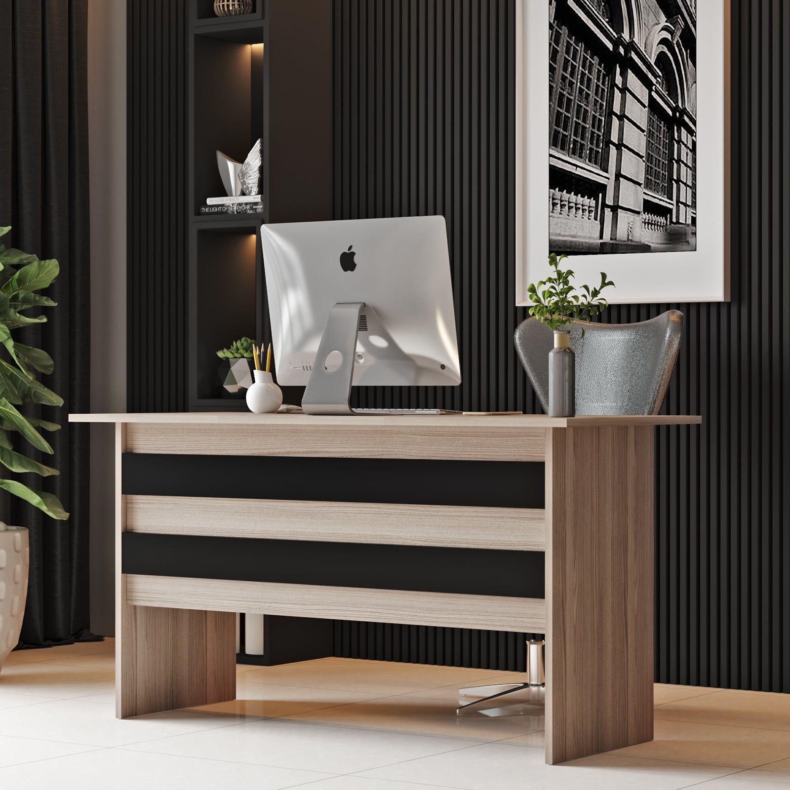 Buy Home Canvas AeroLine Modern Office Desk-Oak Online | Danube Home UAE