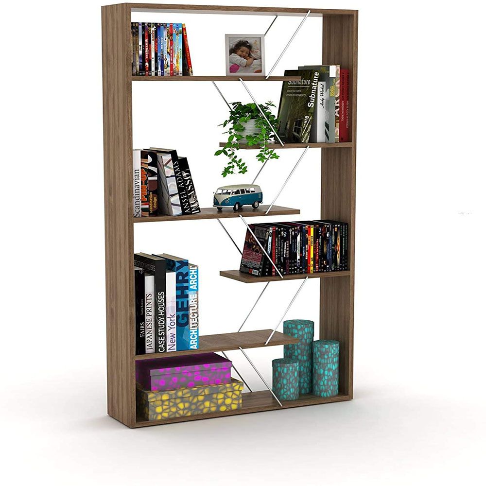 Buy Home Canvas Tars Bookcase Walnut Chrome Online | Danube Home UAE