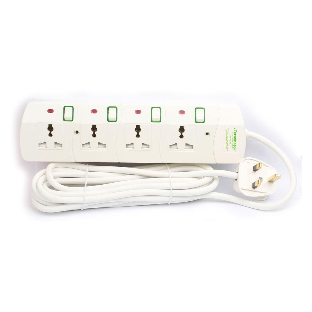 Buy Terminator 4 Way Universal Power Extension Socket with 13A Plug and ...