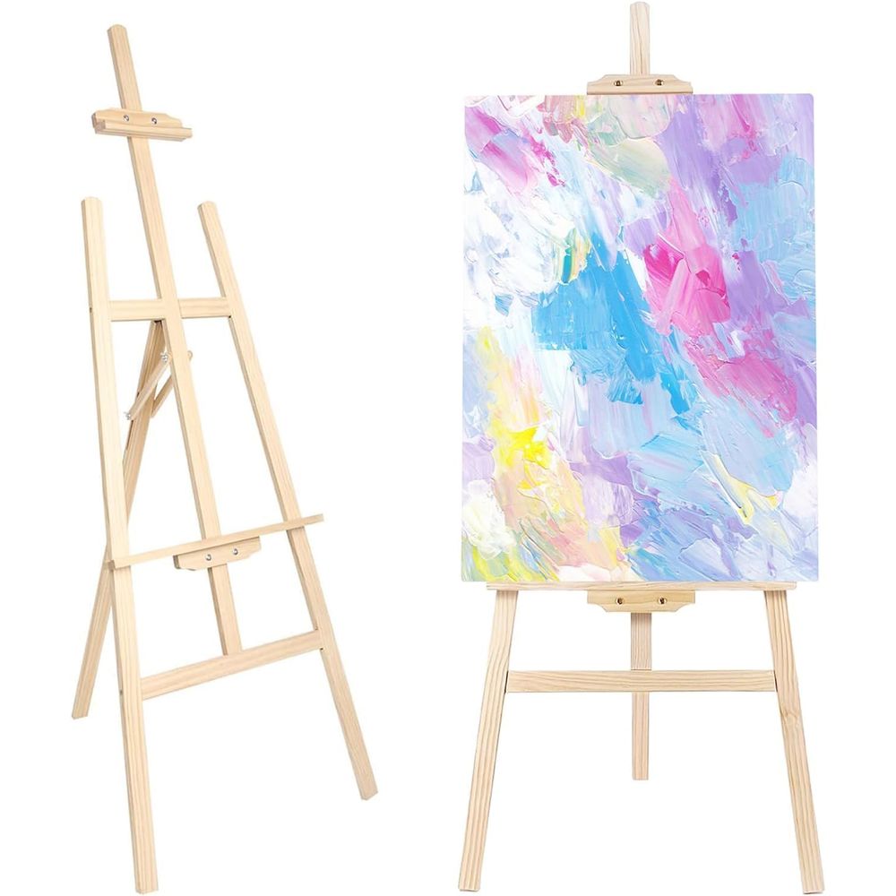 Buy Wooden Tripod Easel Stand for Painting & Display – Adjustable ...