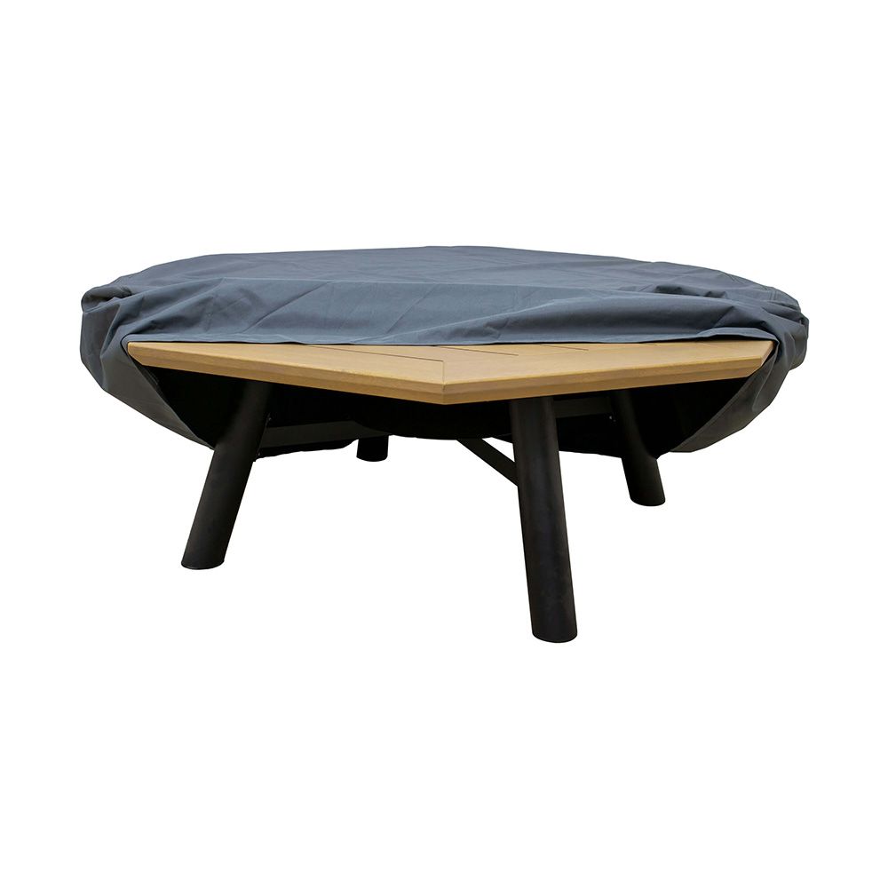 Buy Small Octagon Fire Pit Table Color Natural Teak & Black Online ...
