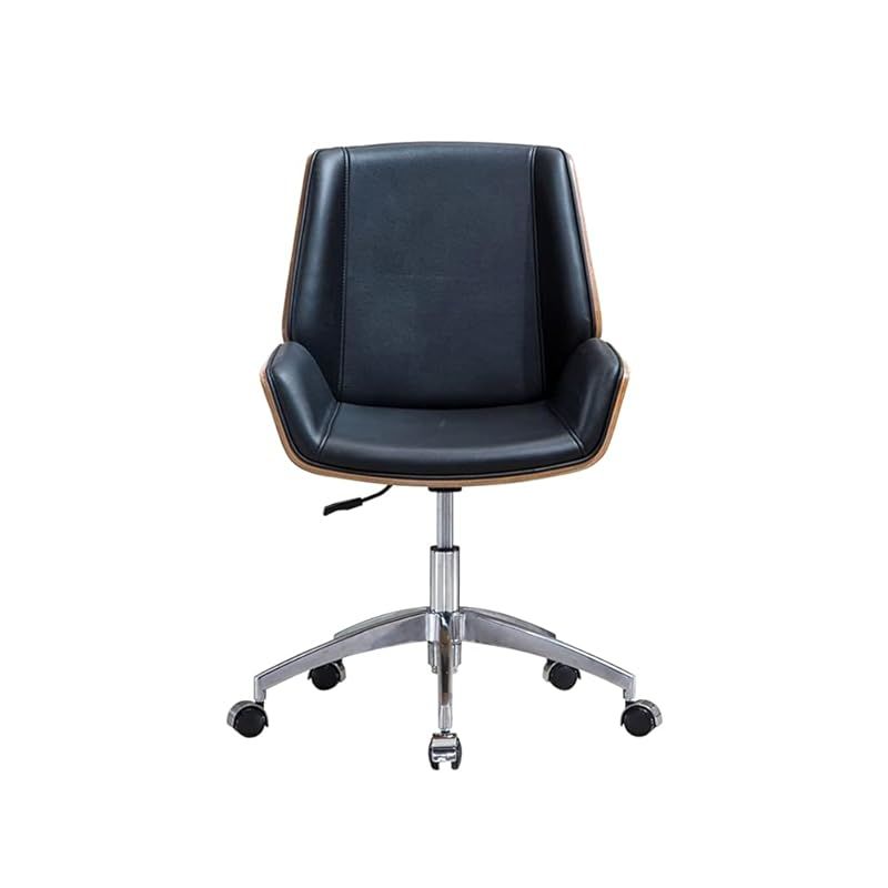 Buy CH-269B - Low Back Leather Chair with Solid Wood Shock proof wheels ...