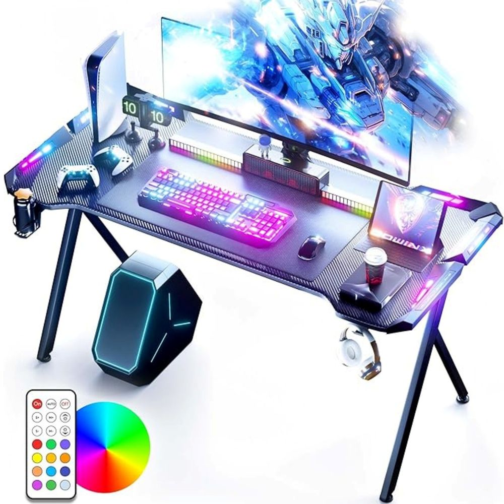اشترِ Dowinx Gaming Desk, 48" Carbon Fiber Ergonomic Computer Desk with ...
