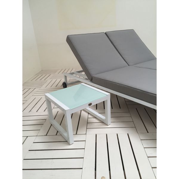 Buy Bali White Sunbed Side Table Online | Danube Home UAE