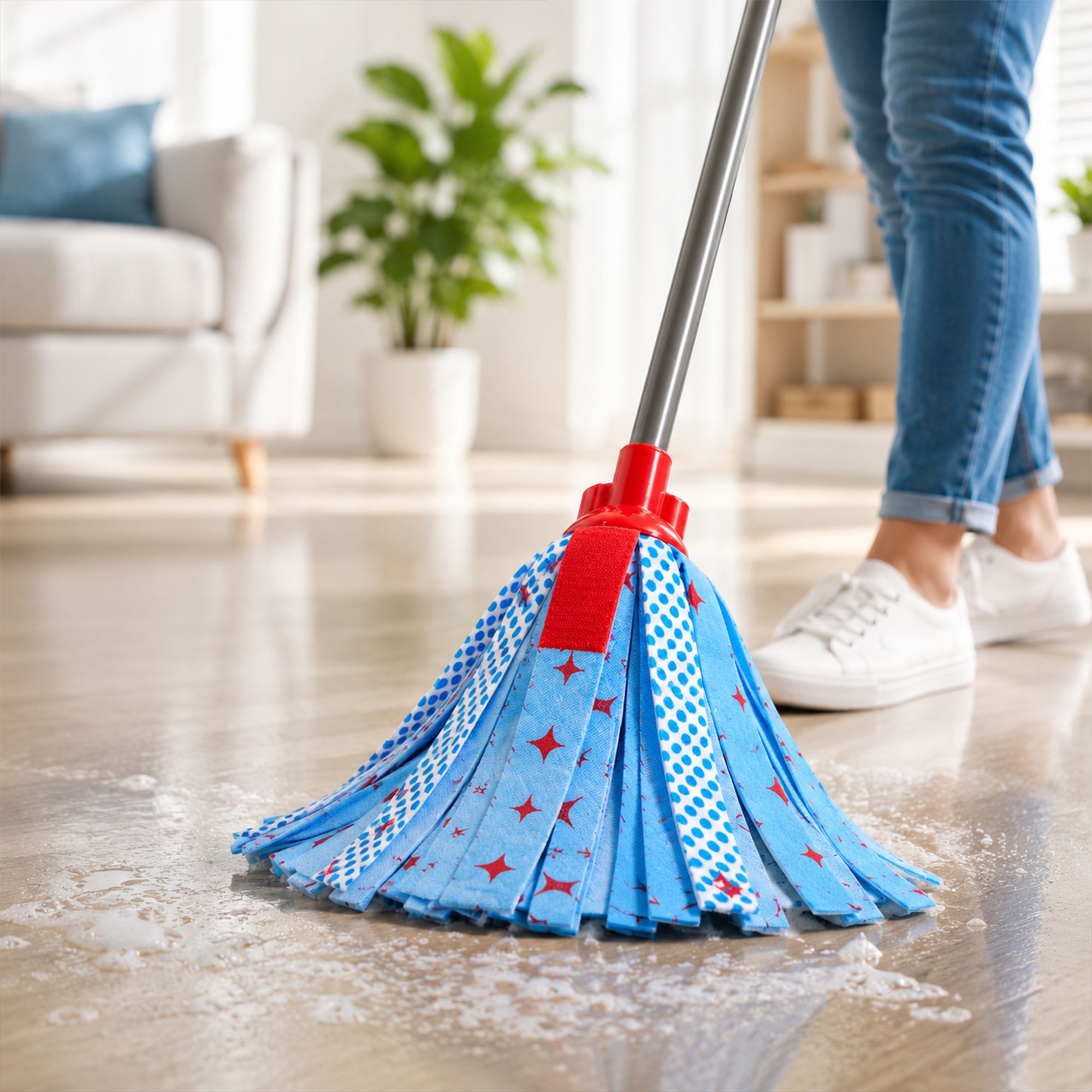 Buy Tonkita Grey Triplex Floor Mop Head Refill – 3-Stripe High ...