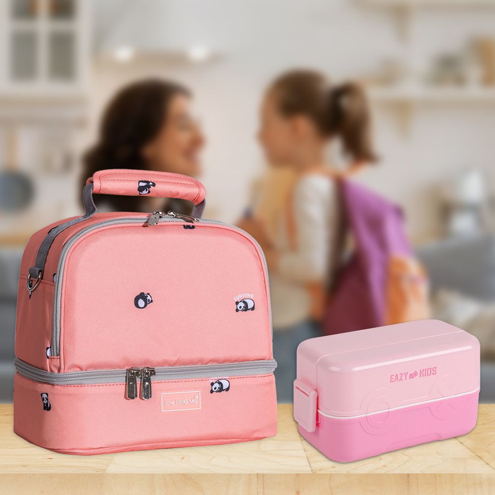 Buy Eazy Kids Lunch box and Lunch bag Set - Pink Online | Danube Home UAE
