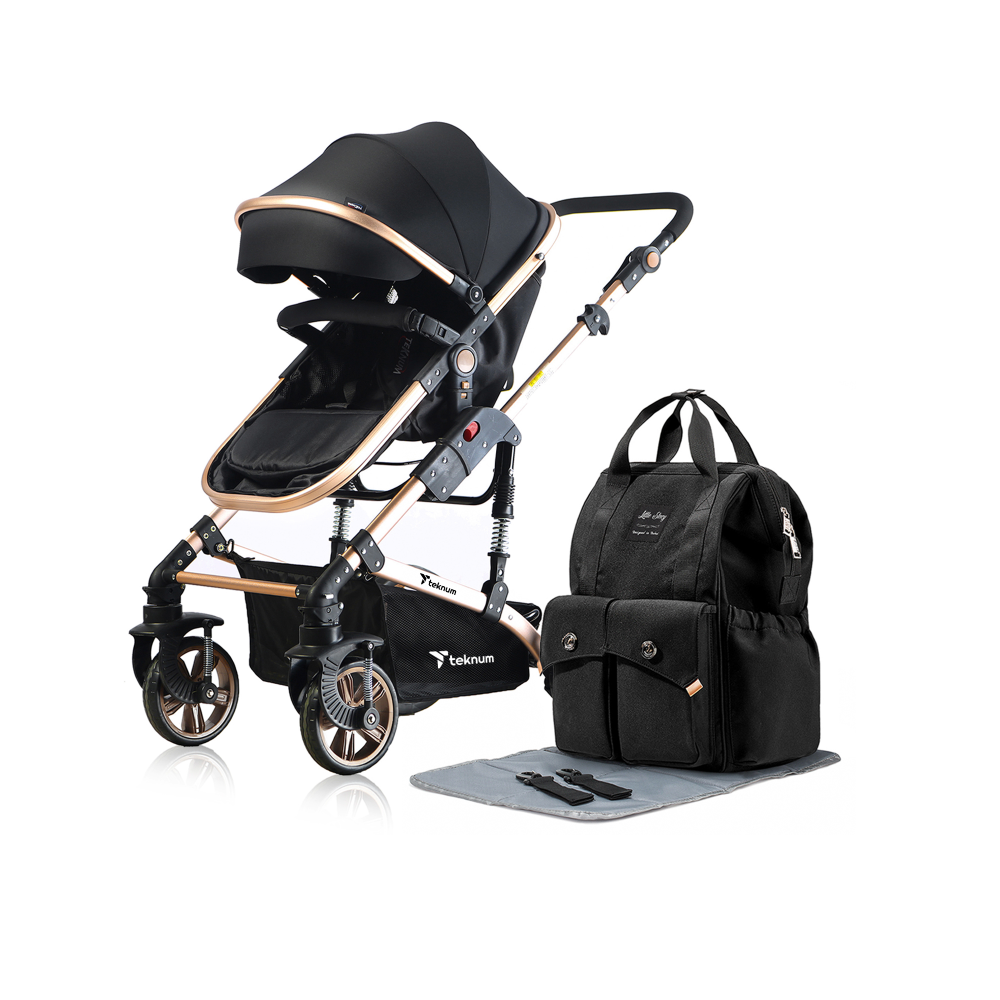 Buy Teknum 3in1 Stroller wt Diaper Bag - Black Online | Danube Home UAE