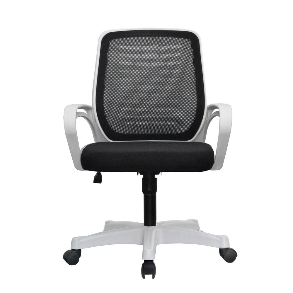 Buy White Desk Chair Office Chair for Home Height Adjustable Mid Back ...