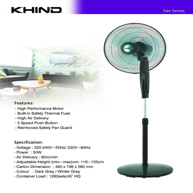 Buy Khind SF16J15R Pedestal Stand Fan with Remote Control and 16-Inch 3 ...