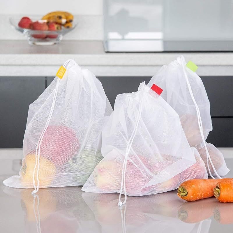Buy Addis REUsable Shopping Storage Net Drawstring Bags For Loose ...