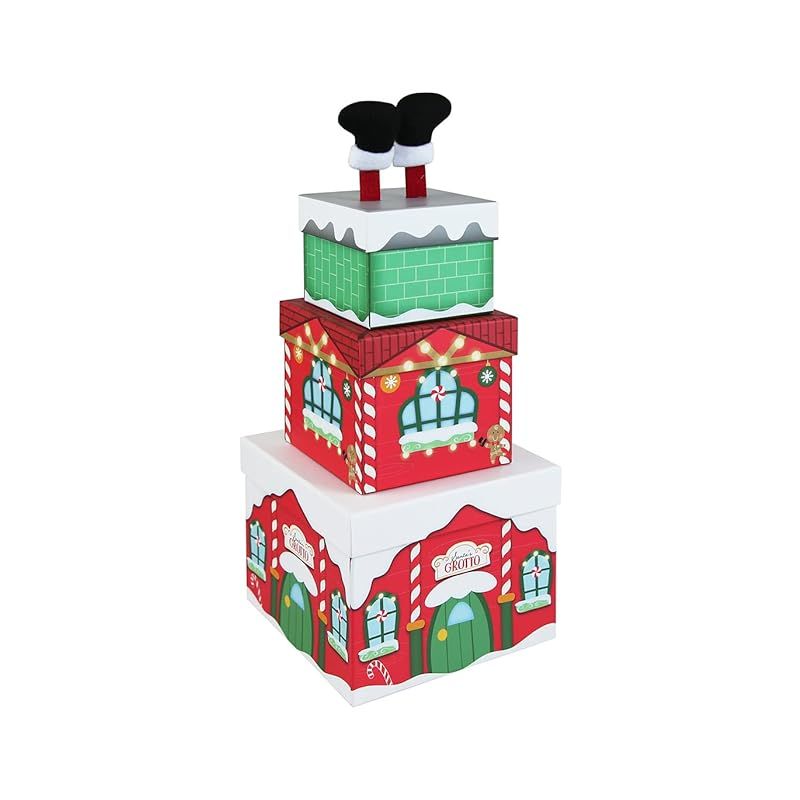 Stackable Santa's Grotto Scene Boxes, Nested Christmas Eve Box, Father ...
