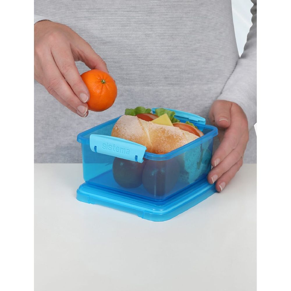 Sistema Lunch Plus Box with Easy Grip (Blue, 1.2L): Perfect for Work or School - BPA-Free ...
