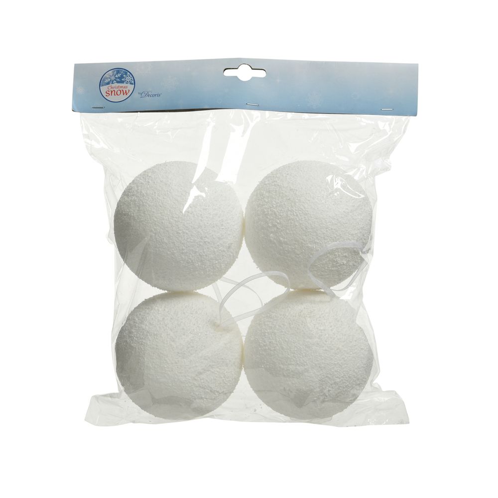 Buy Kaemingk Christmas Snow Bauble Foam Snowdecoration Ball 4Pcs Pack, 10Cm Online | Danube Home UAE