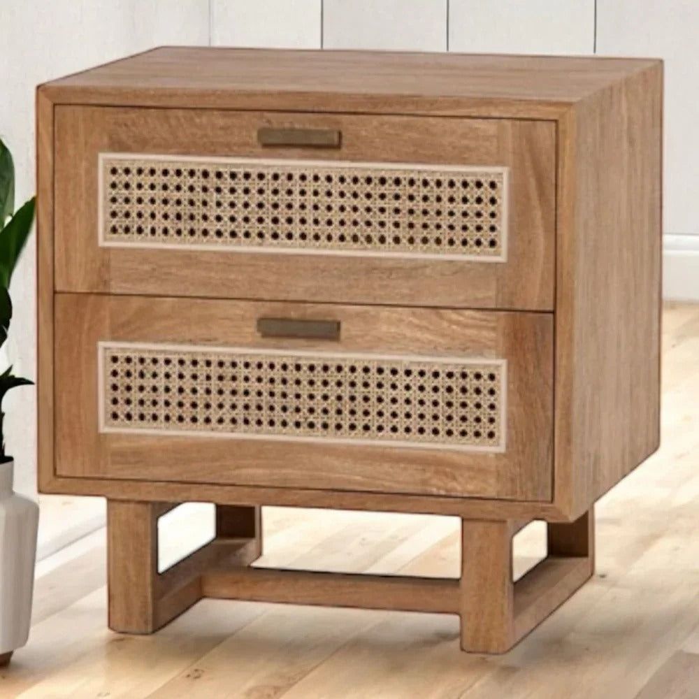 اشترِ Arnitra Modern Rattan Spline Bedside Table with 2 Spacious ...