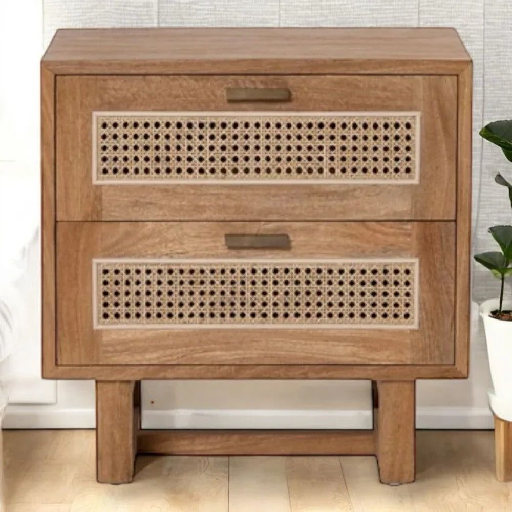اشترِ Arnitra Modern Rattan Spline Bedside Table with 2 Spacious ...