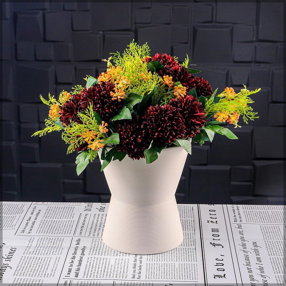 Buy Ceramic White Color Vase with Full Flower Arrangement | Elegant ...