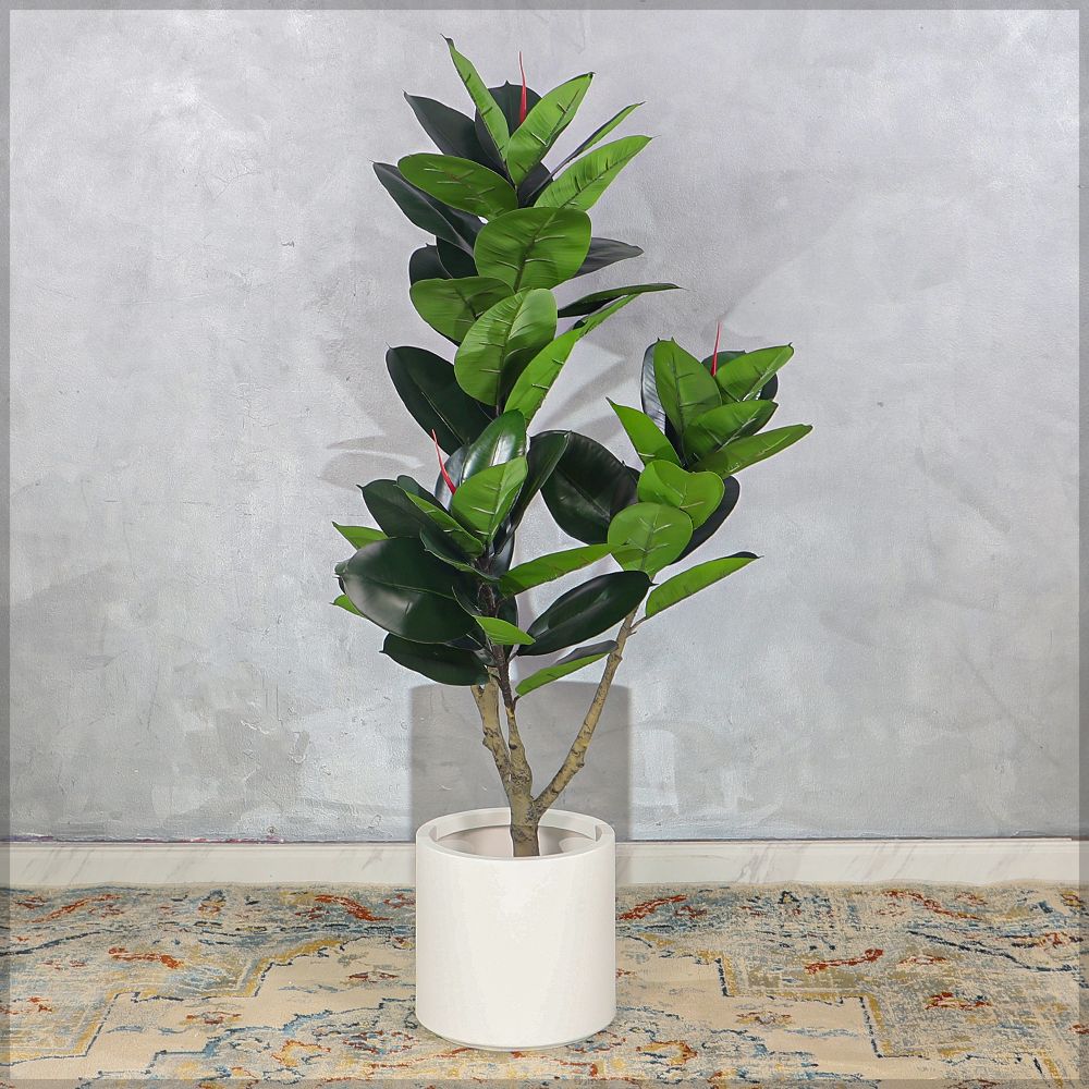 Buy YATAI DECOR Artificial Rubber Plant, 130cm Tall Realistic PVC ...