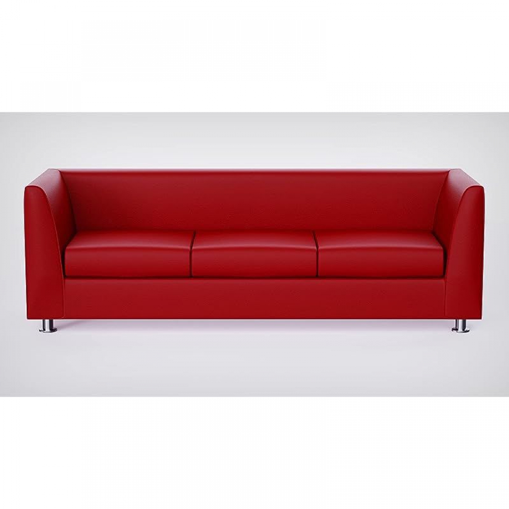 Buy Mahmayi 679 Red PU Three Seater Sofa - Comfortable Living Room ...