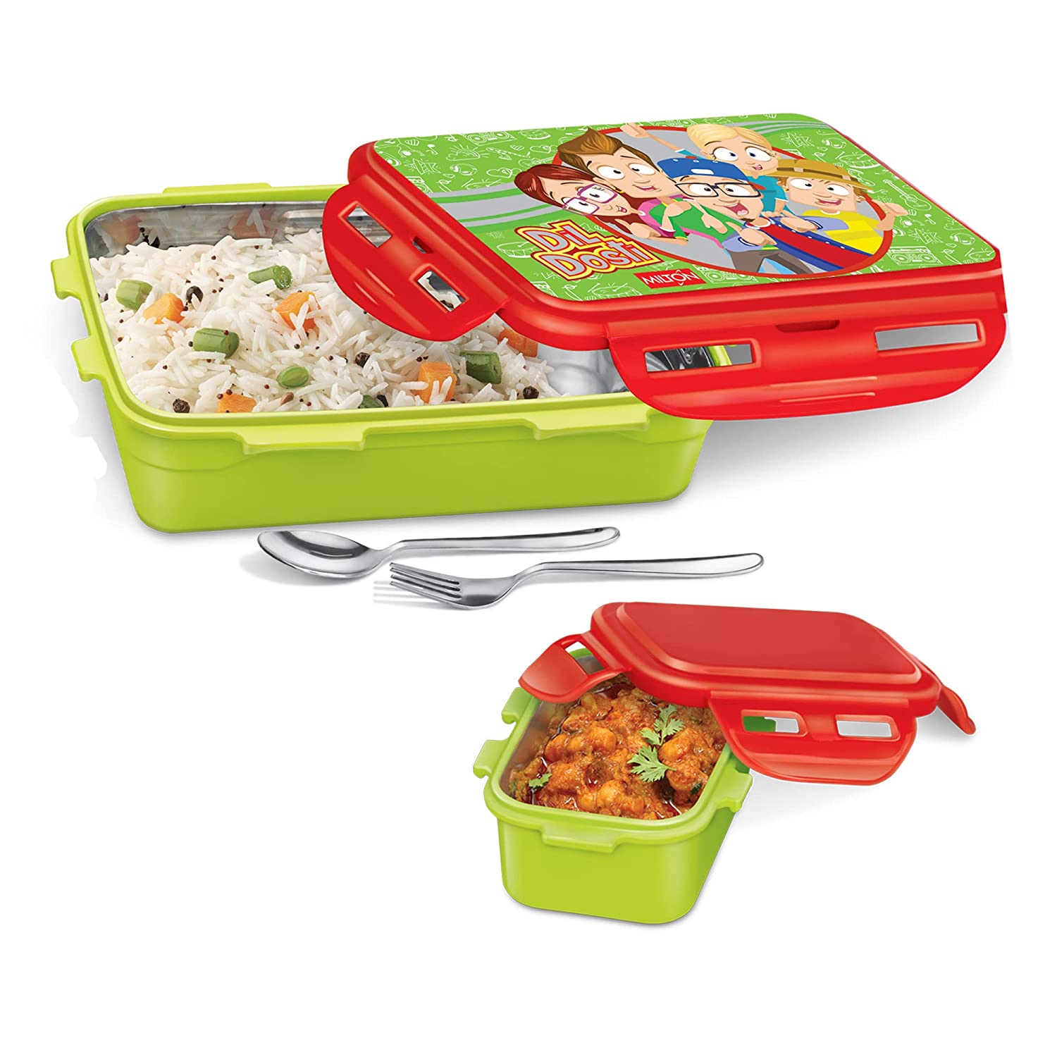 Buy Milton Mini Fun Treat Steel Lunch Box, 650ml, Green Online | Danube ...
