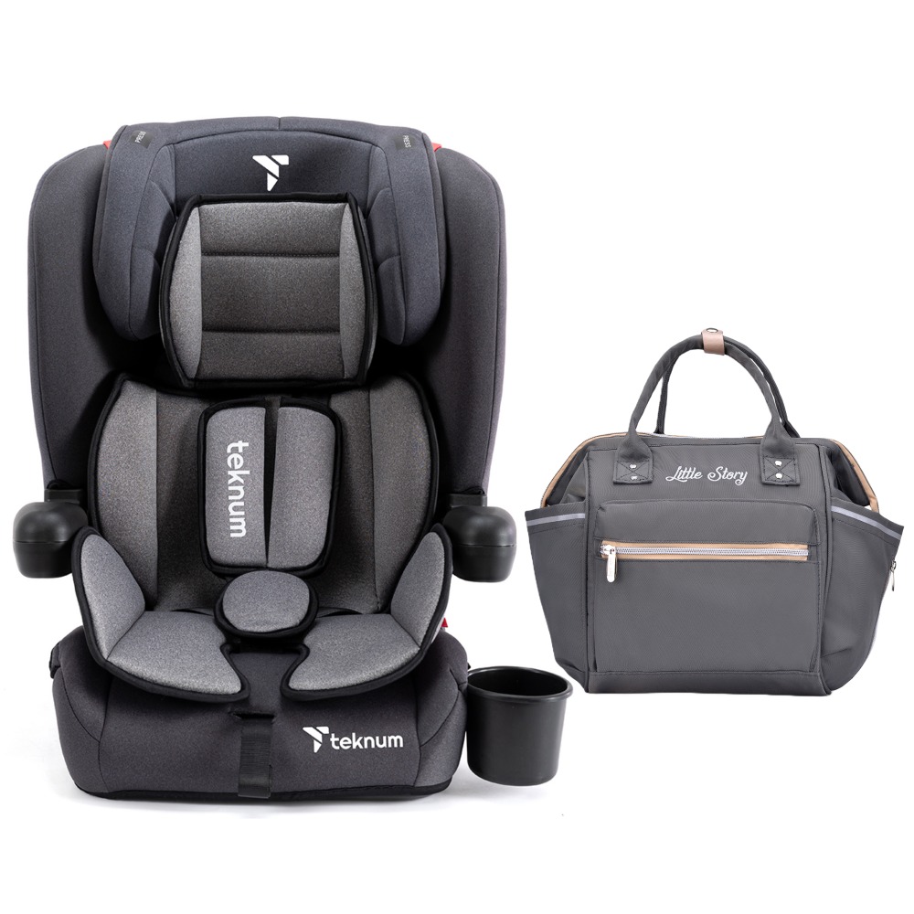 Buy Teknum Pack and Go Foldable Car Seat w / Ace Diaper Bag - Grey ...