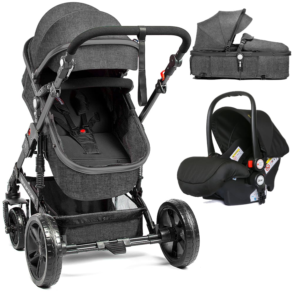 Buy Teknum 3In1 Pram Stroller | Sleeping Bassinet | Extra Wide Seat ...