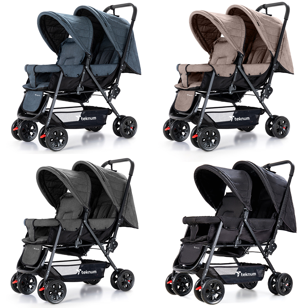 Buy Teknum Double Baby Stroller - Khaki Online | Danube Home UAE