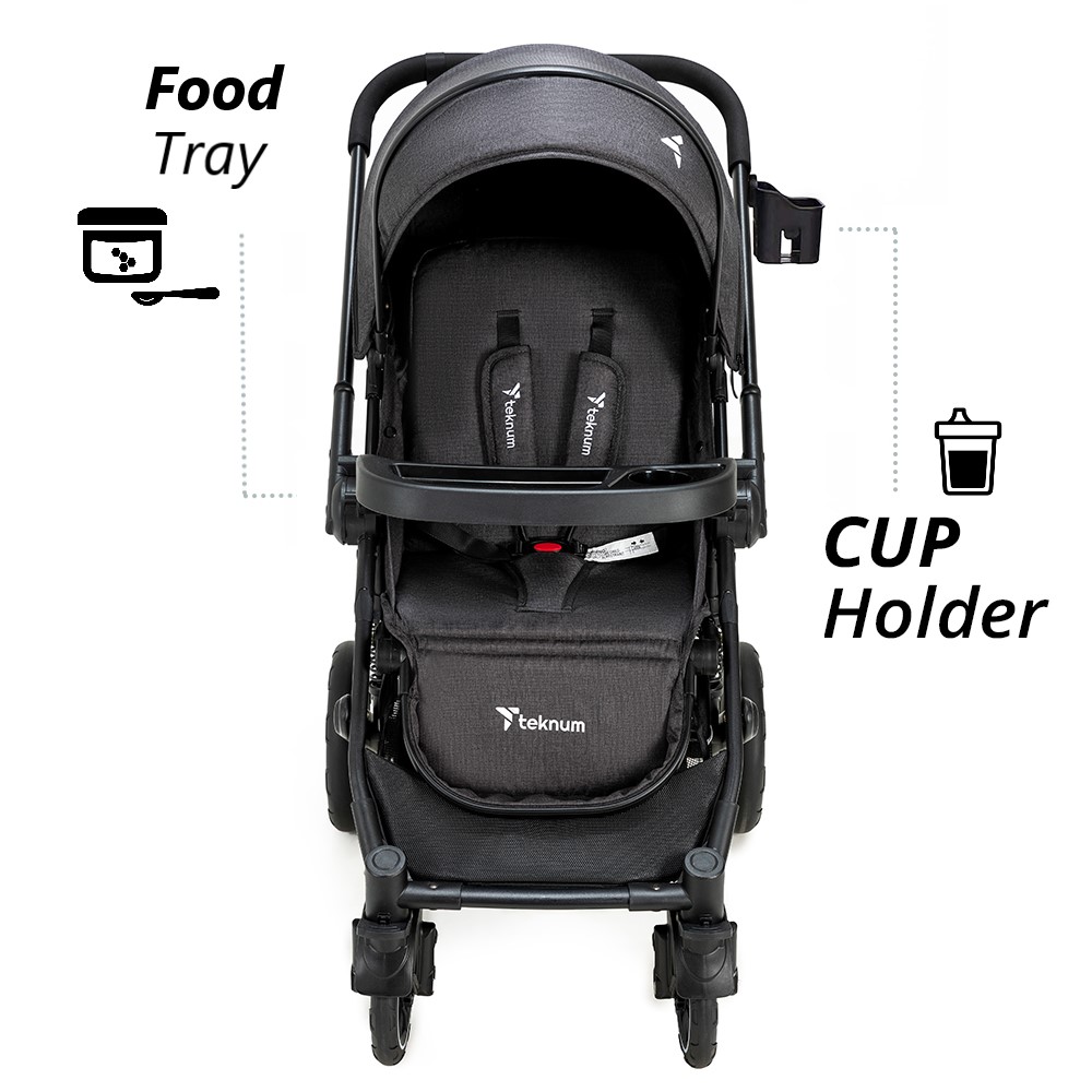 Buy Teknum Reversible Moon Walk Stroller Black Online | Danube Home UAE
