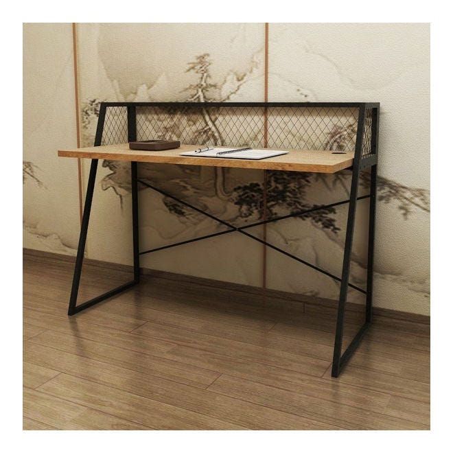 Buy Lursa Computer Desk Walnut/Black 110x91x53cm Online | Danube Home UAE