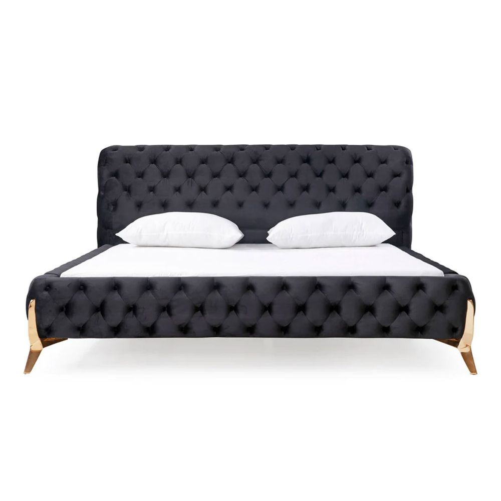 Buy Vienna Velvet 100X200 Single Bed/Black Online | Danube Home UAE